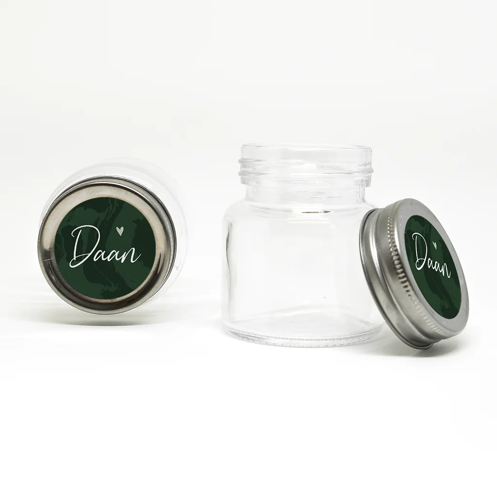 Doopsuiker sticker klassiek rond met folie | 25 stuks