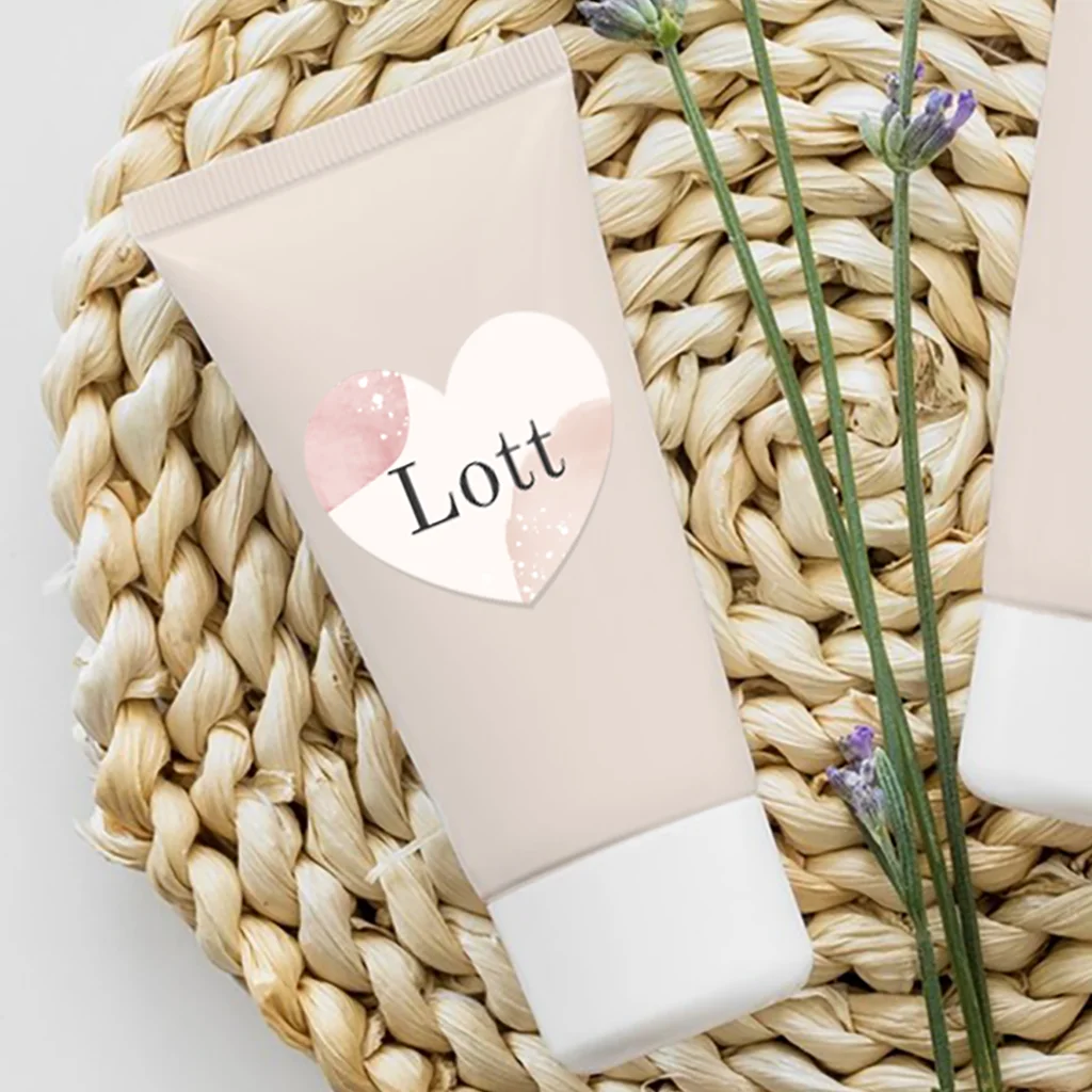 Doopsuiker stickertje in hartjesvorm met goudfolie en mintgroen | 30 stuks